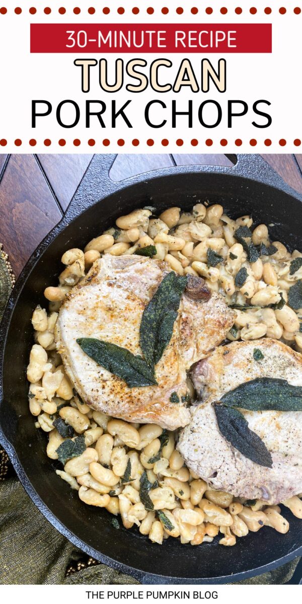 Tuscan Pork Chops with White Beans and Crispy Sage