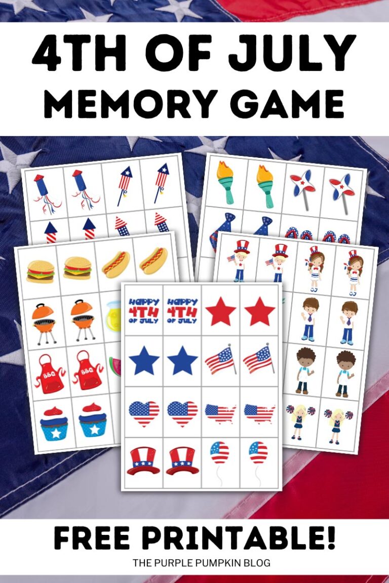 Free Printable 4th of July Memory Game Cards for Independence Day Fun!