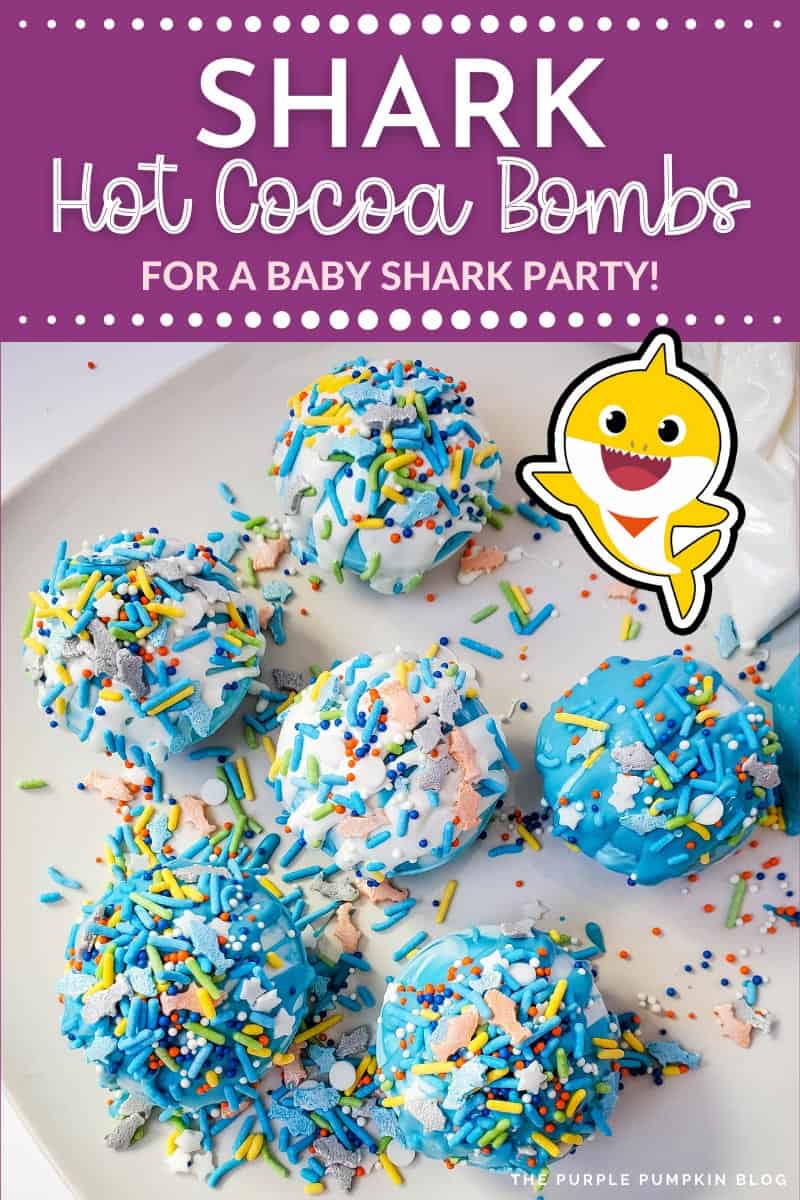 Shark Hot Cocoa Bombs for Shark Week or a Baby Shark Party!