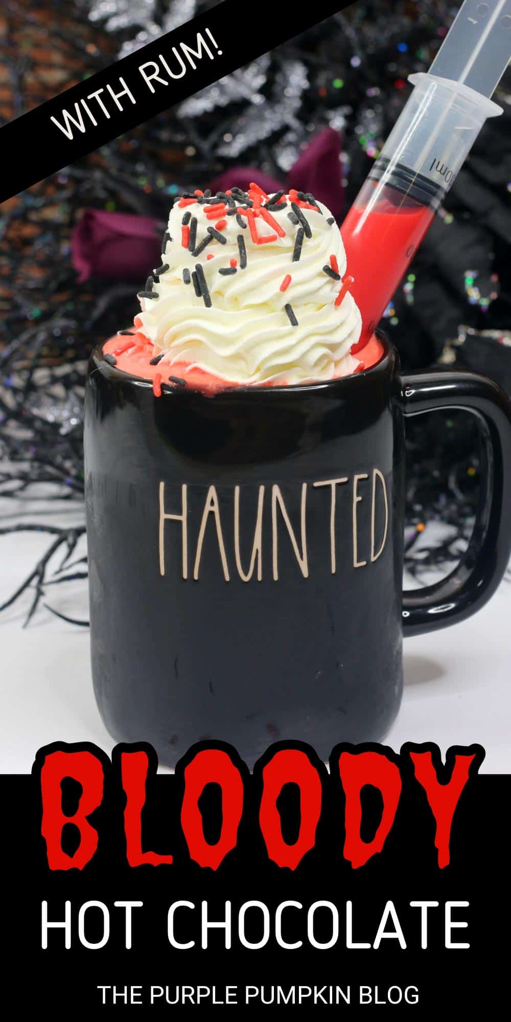 Deliciously Disgusting Bloody Hot Chocolate! (With Rum Shot!)
