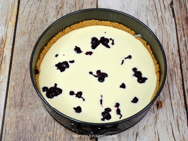 Lemon Blueberry Cheesecake Topped with Lemon Curd