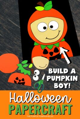 Boy Pumpkin Craftivity – Halloween Kids Craft & Writing Project
