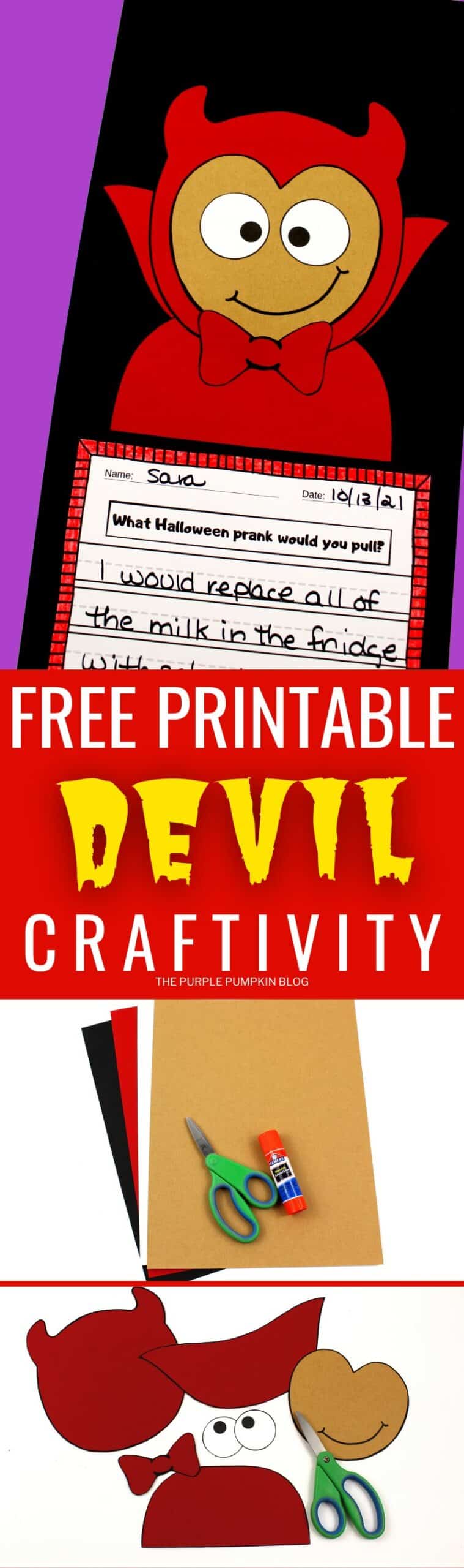 Little Devil Craftivity – Halloween Kids Craft & Writing Project