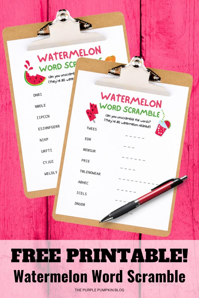 Free Watermelon Word Scramble Printable for Summer!