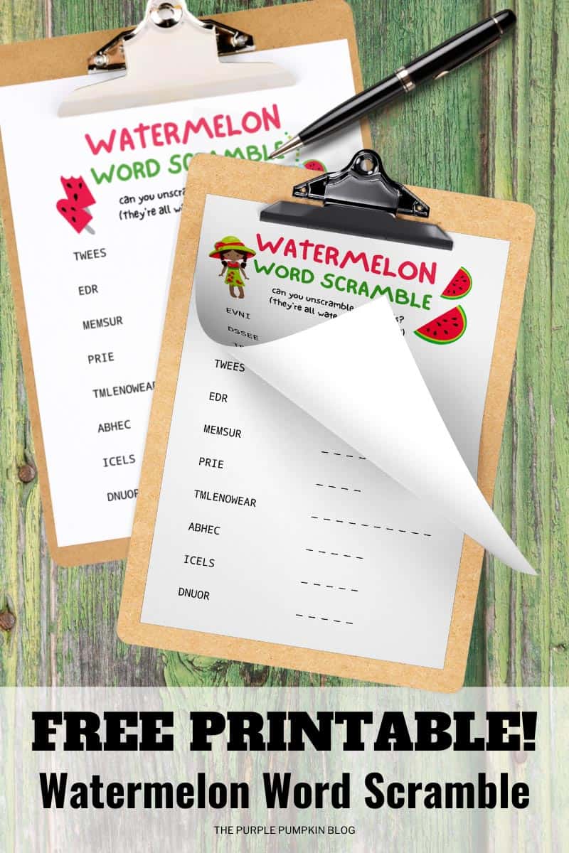 Free Watermelon Word Scramble Printable for Summer!