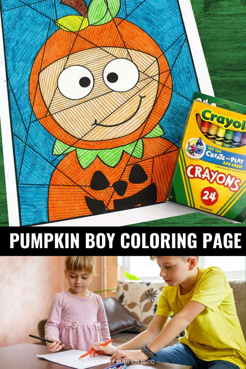 Free Printable Boy Pumpkin Coloring Sheet for Halloween!