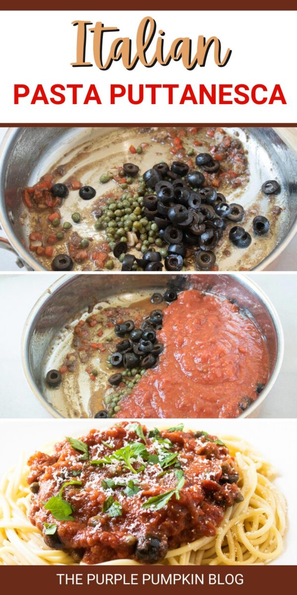 Italian Pasta Puttanesca Recipe (with Anchovies, Olives and Capers)