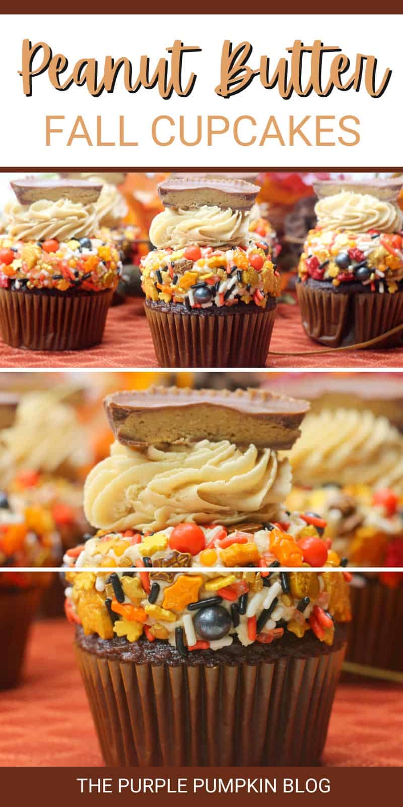 Fall Harvest Cupcakes with Peanut Butter Frosting