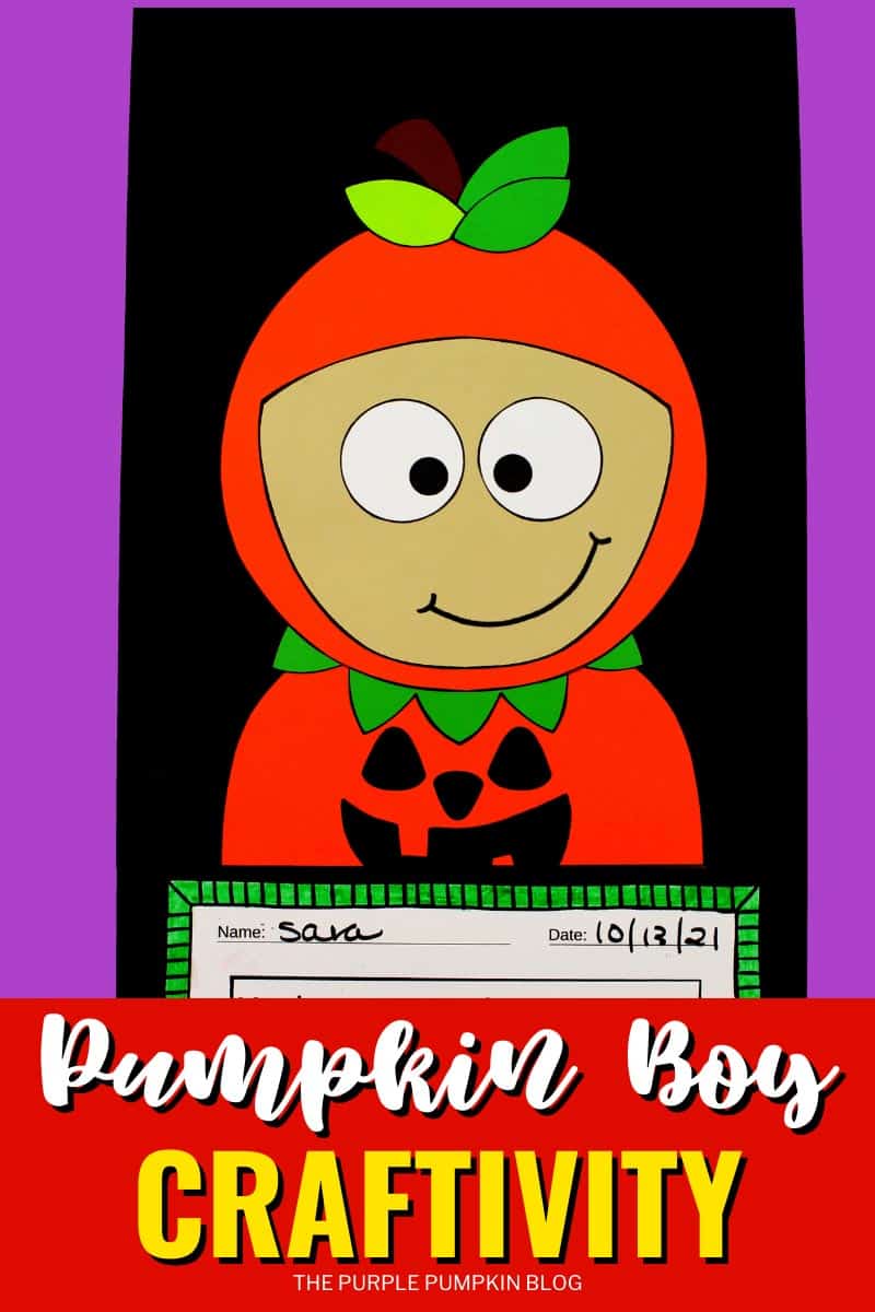 Boy Pumpkin Craftivity – Halloween Kids Craft & Writing Project