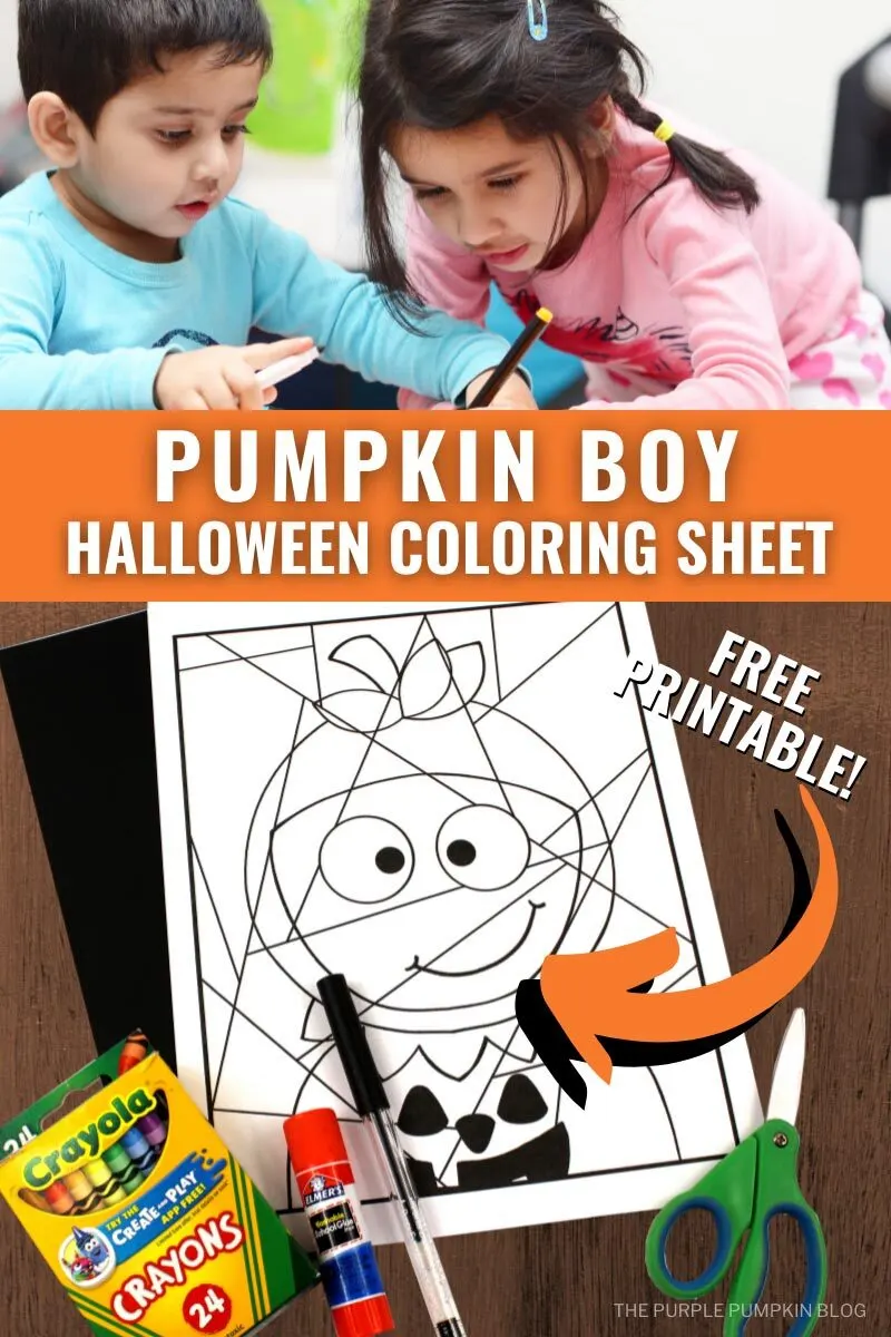 Free Printable Boy Pumpkin Coloring Sheet for Halloween!