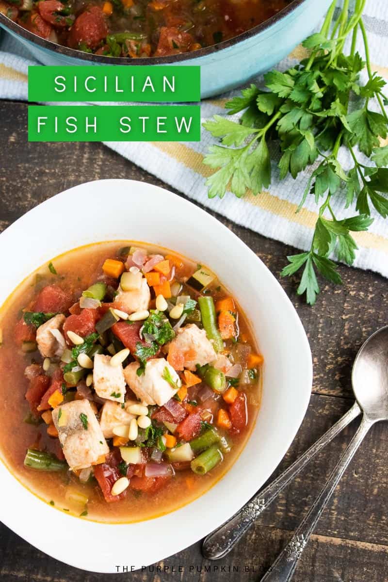 Sicilian Fish Stew Recipe with Halibut and Fresh Vegetables