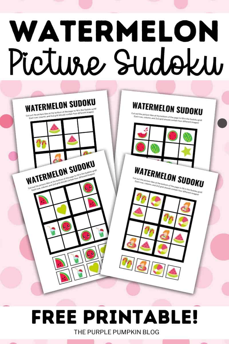 Free Printable Watermelon Sudoku Puzzles for Kids!