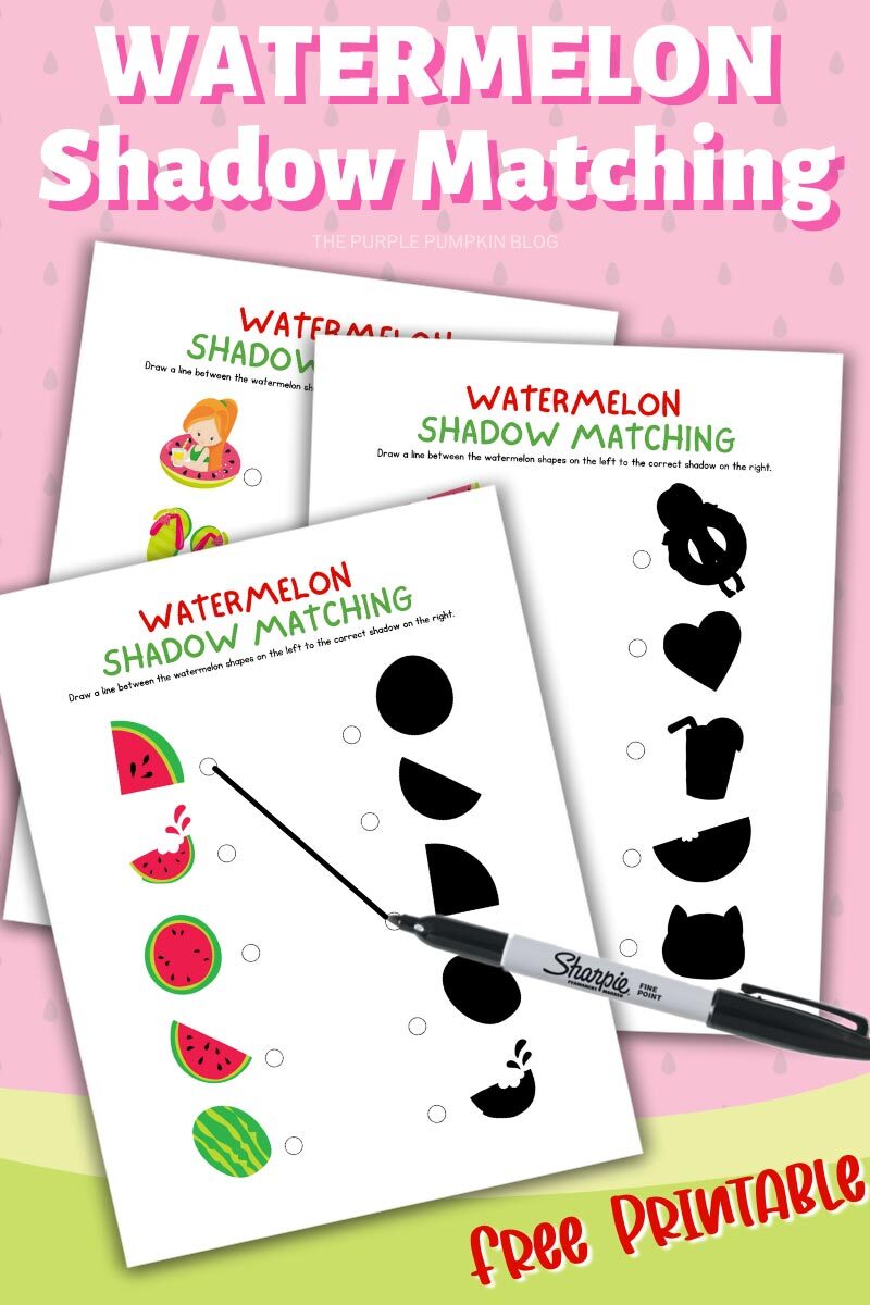 Free Printable Watermelon Shadow Matching Activity!