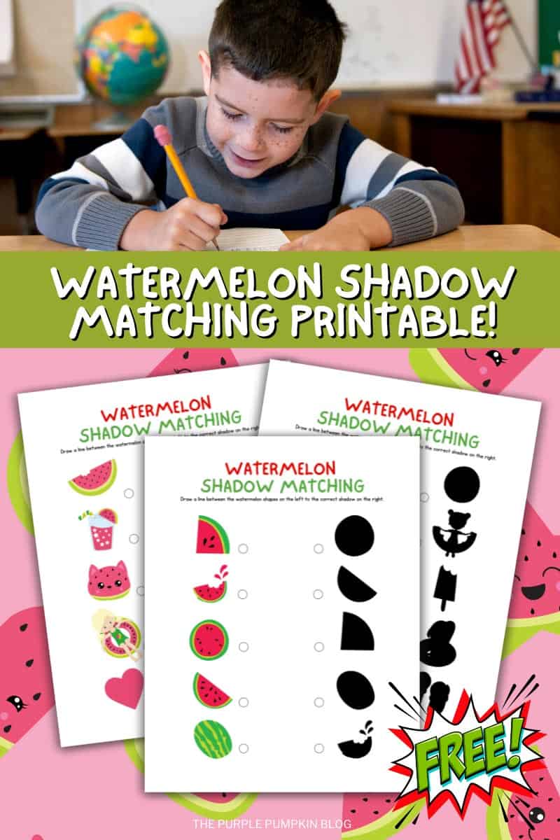 Free Printable Watermelon Shadow Matching Activity!