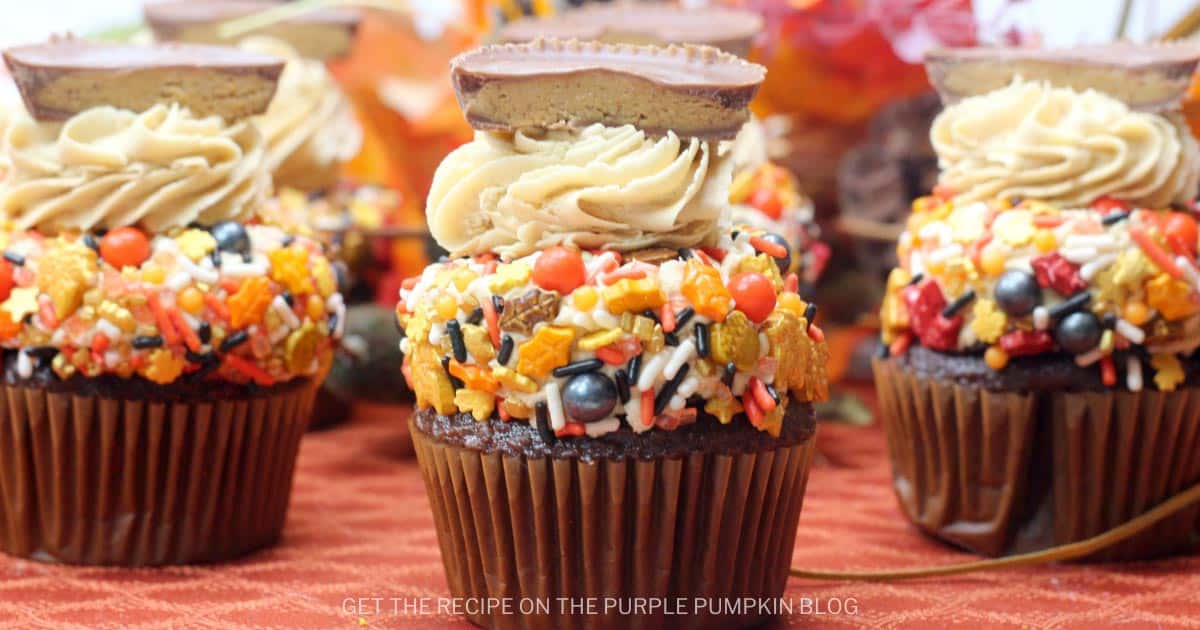 Fall Harvest Cupcakes with Peanut Butter Frosting