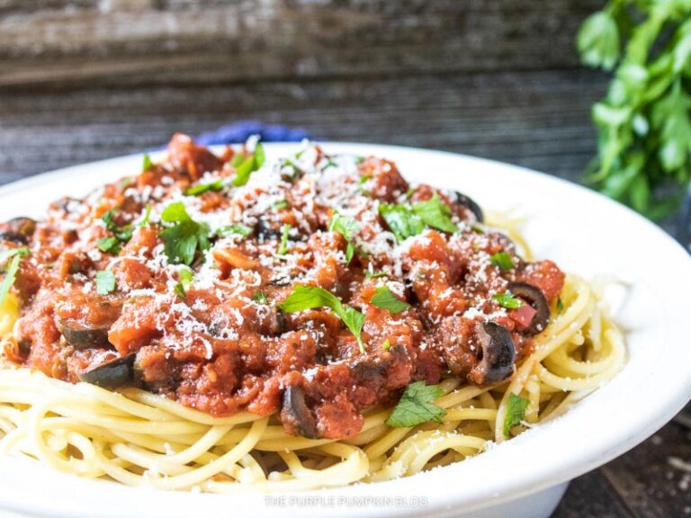 Italian Pasta Puttanesca Recipe (with Anchovies, Olives and Capers)