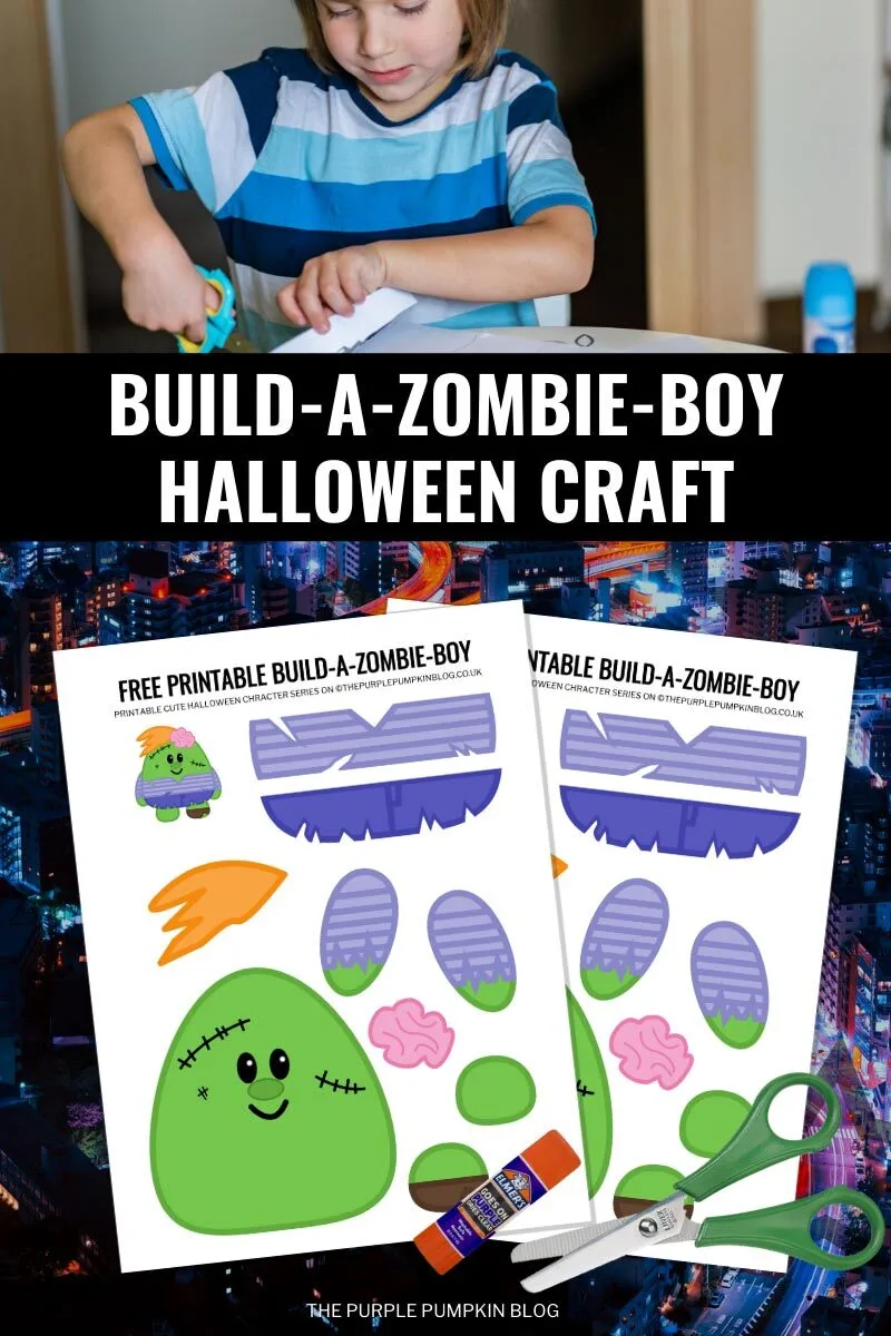 Build a Zombie Boy! Free Printable Halloween Paper Craft