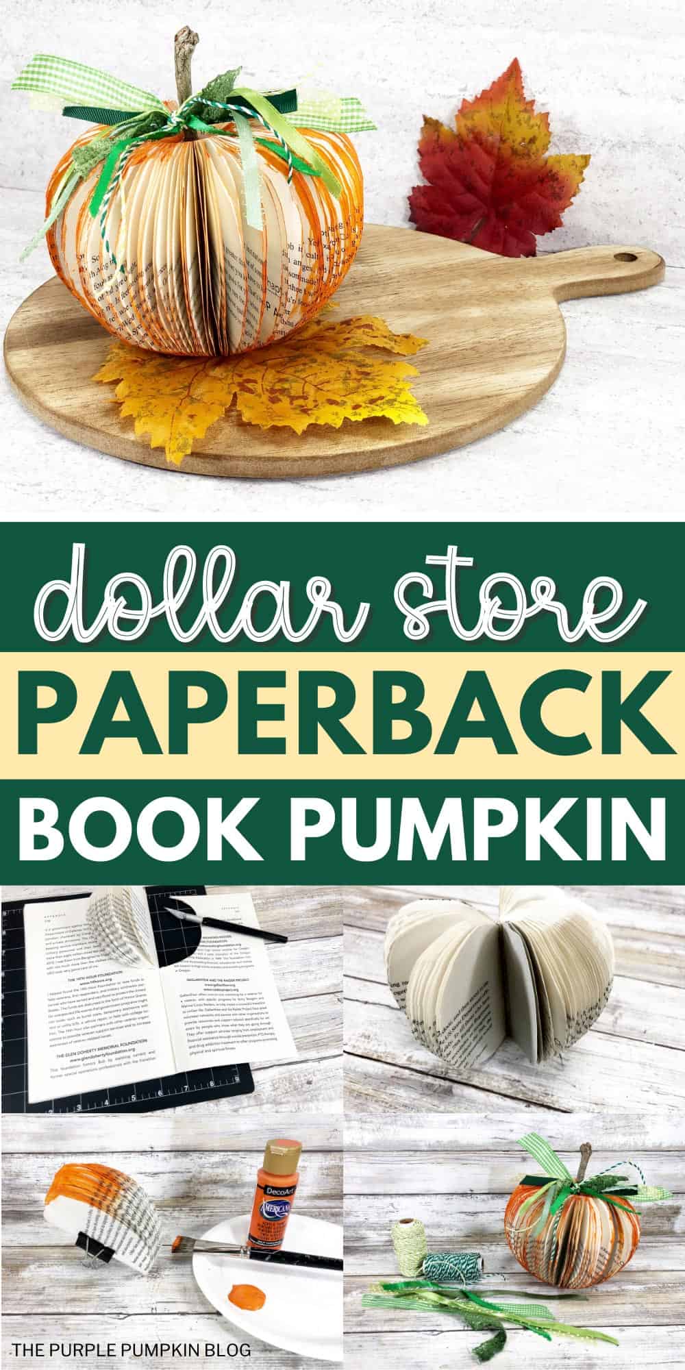 How To Make a Paperback Book Pumpkin - Fall Decor Craft!