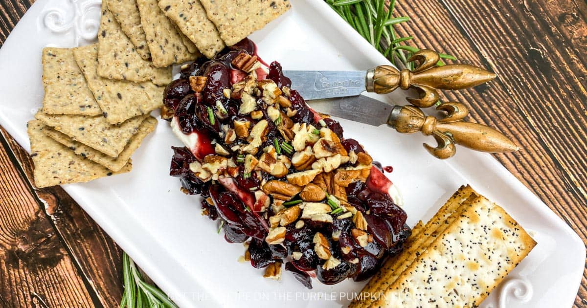 Savory Cream Cheese Spread with Warm Cherry Sauce For The Holidays