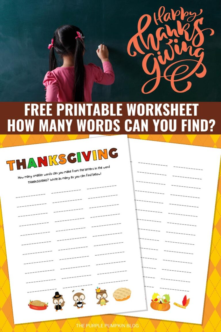 Free Printable Thanksgiving How Many Words Puzzle