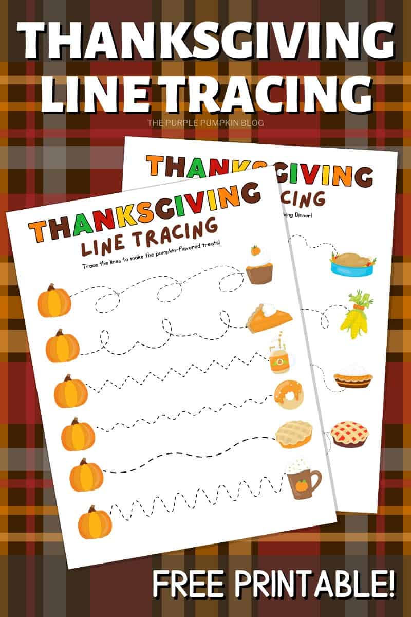 Free Printable Thanksgiving Line Tracing Activity Sheets
