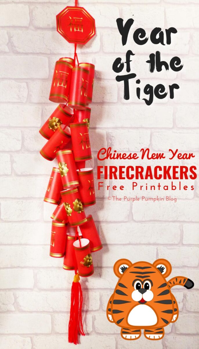 Free Printable Chinese New Year Firecrackers - Year of the Tiger!