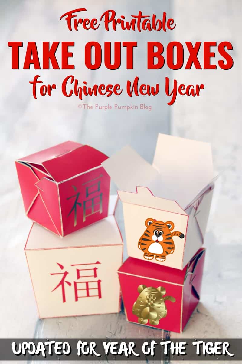 Free Printable Chinese Take Out Boxes for Chinese New Year