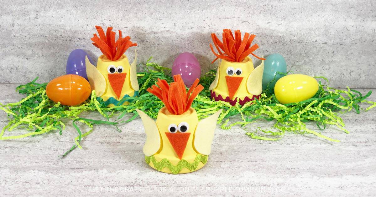 A Trio of Flowerpot Chicks Craft for Easter and Spring