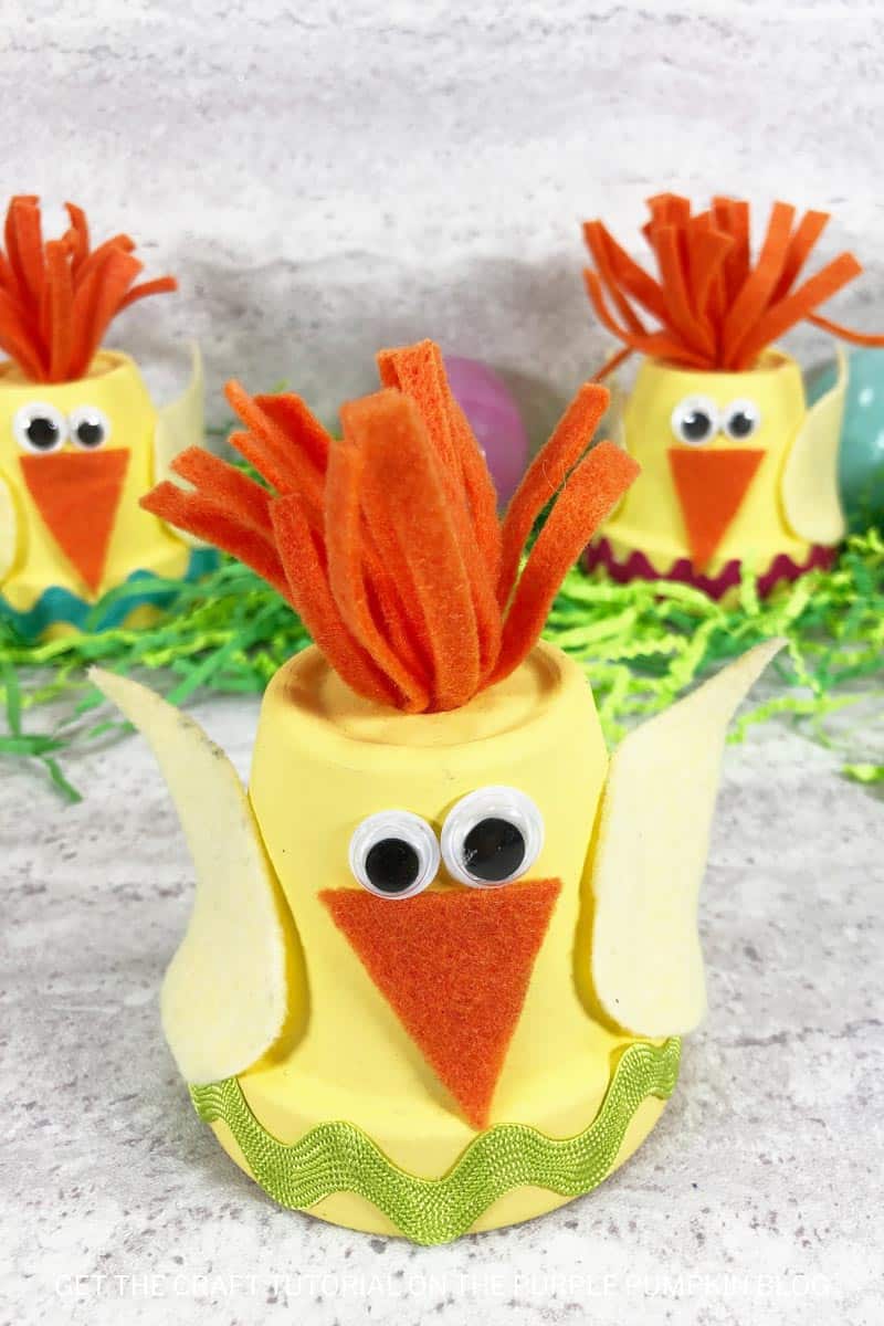 A Trio of Flowerpot Chicks Craft for Easter and Spring