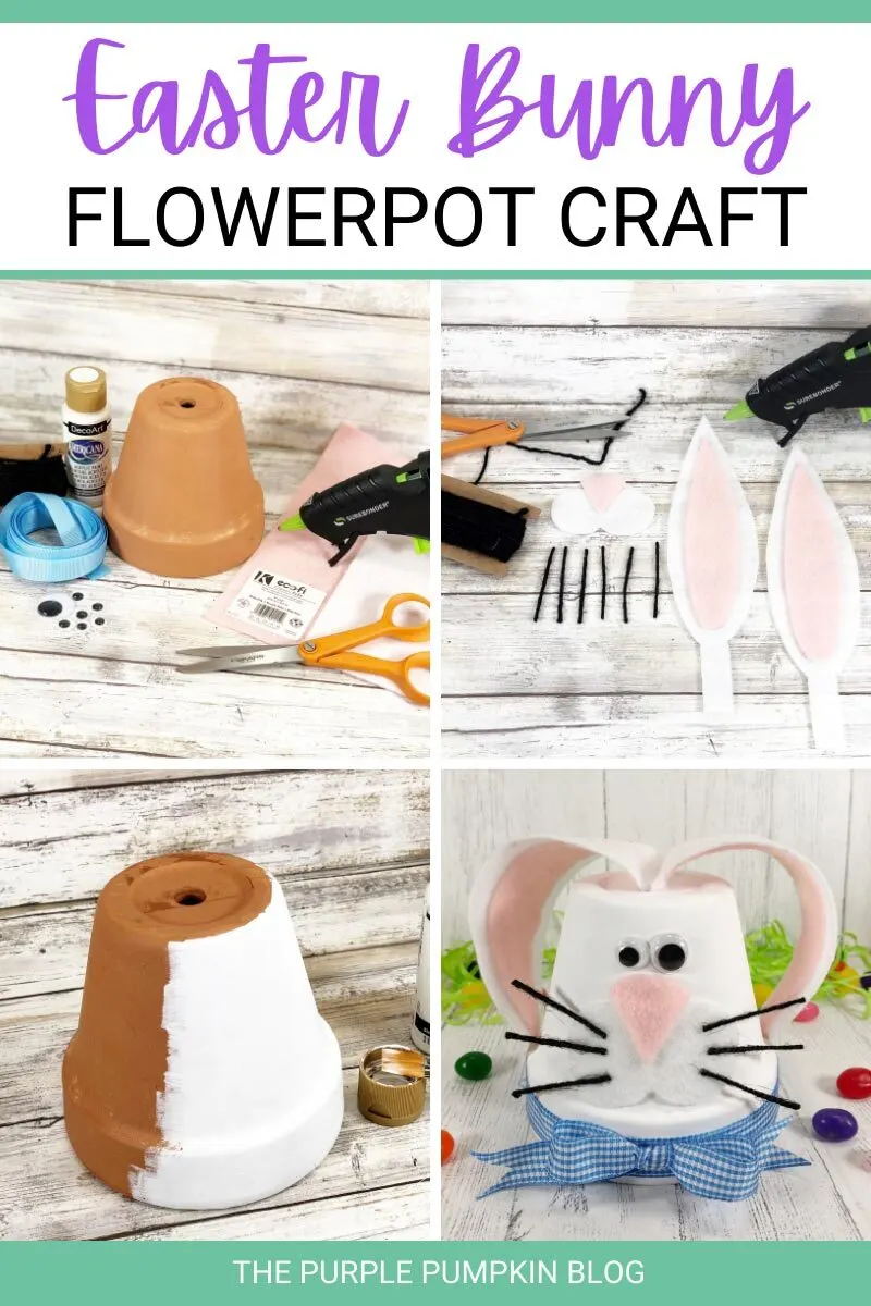 Super Cute Flowerpot Easter Bunny Craft with Free Printable Pattern