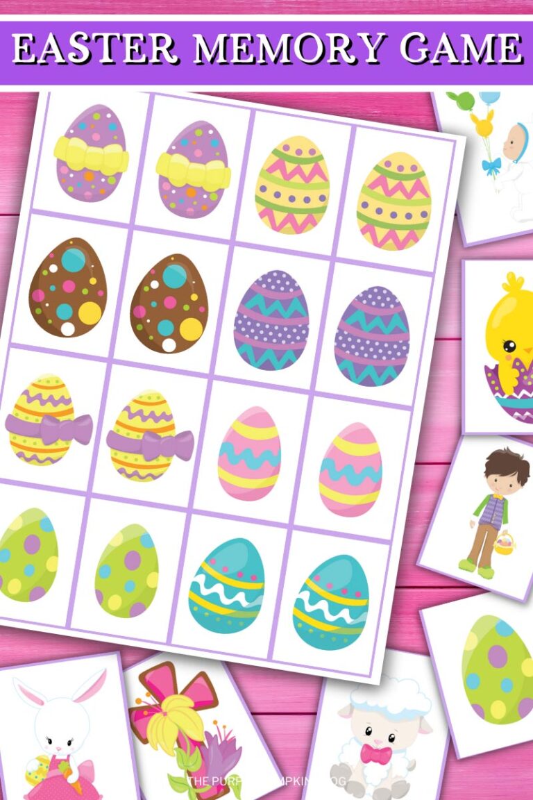 Free Printable Easter Memory Card Game (Matching Pairs)