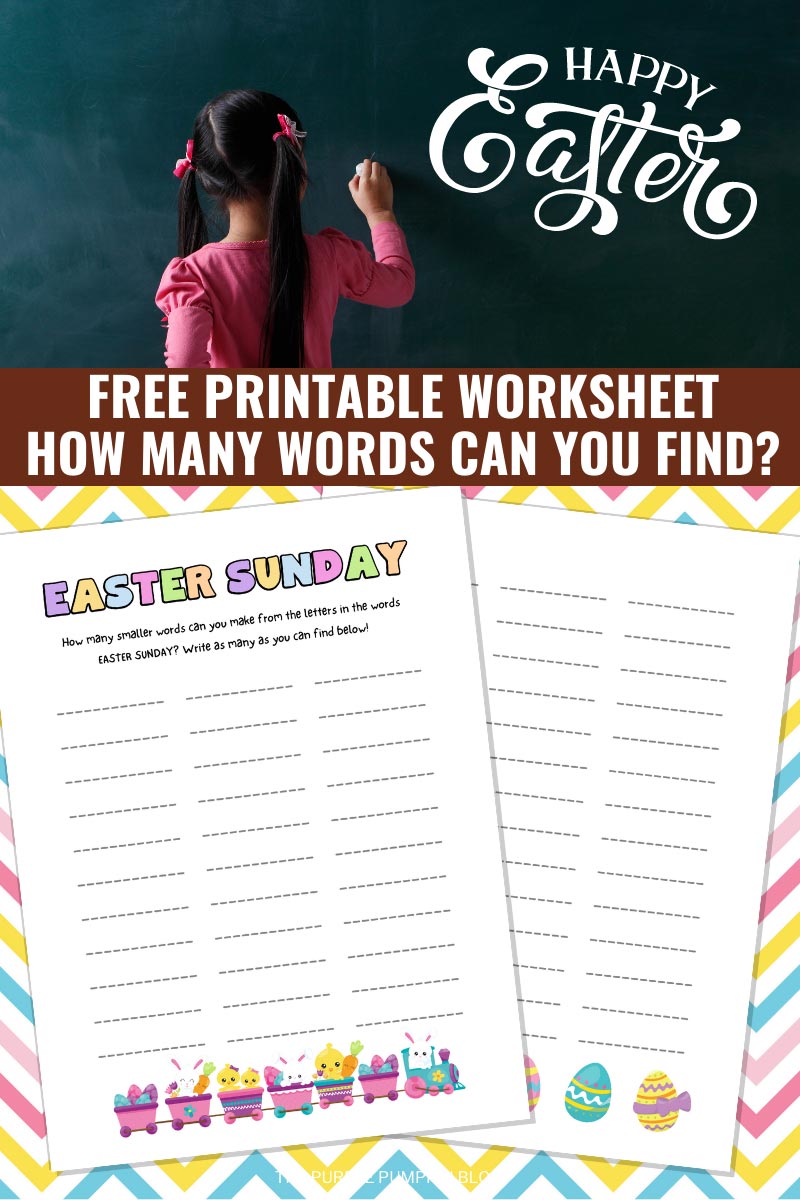 Free Printable Easter Sunday Word Finding Game (How Many Words?)