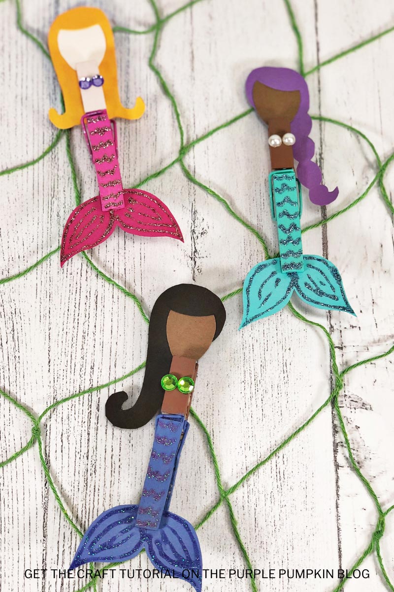 Sweet Mermaid Clothespin Craft (Clothespin Dolls) with Free Template