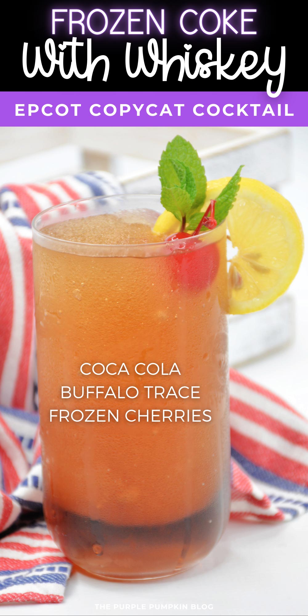 Disney Epcot Buffalo Trace Bourbon Whiskey Spiked Frozen Coke