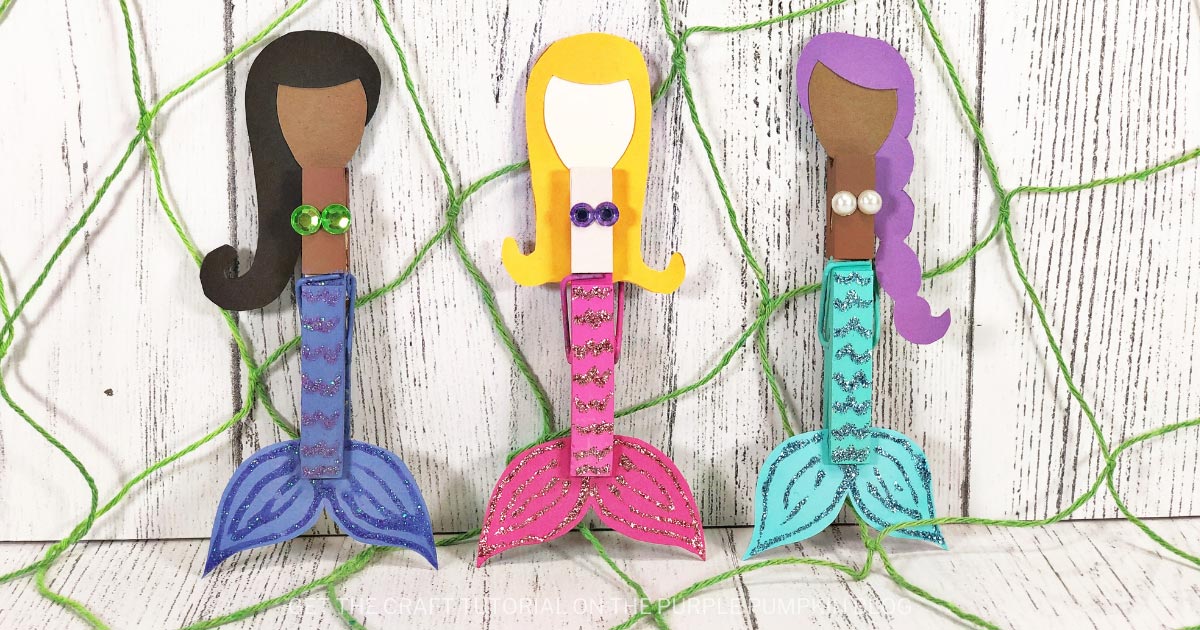 Sweet Mermaid Clothespin Craft (Clothespin Dolls) with Free Template