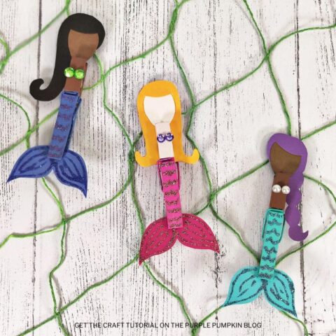 Sweet Mermaid Clothespin Craft (Clothespin Dolls) with Free Template