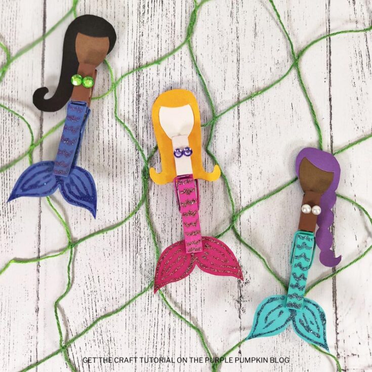 Sweet Mermaid Clothespin Craft (Clothespin Dolls) with Free Template