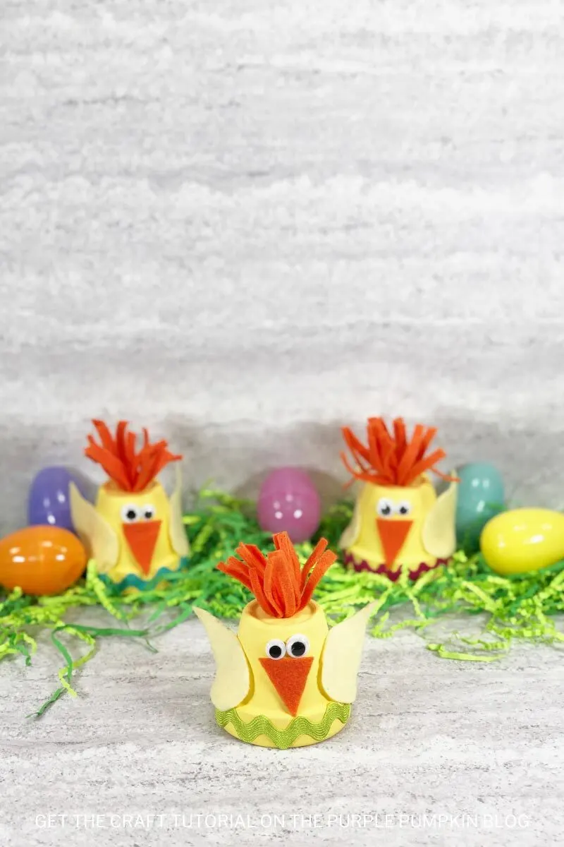 A Trio of Flowerpot Chicks Craft for Easter and Spring