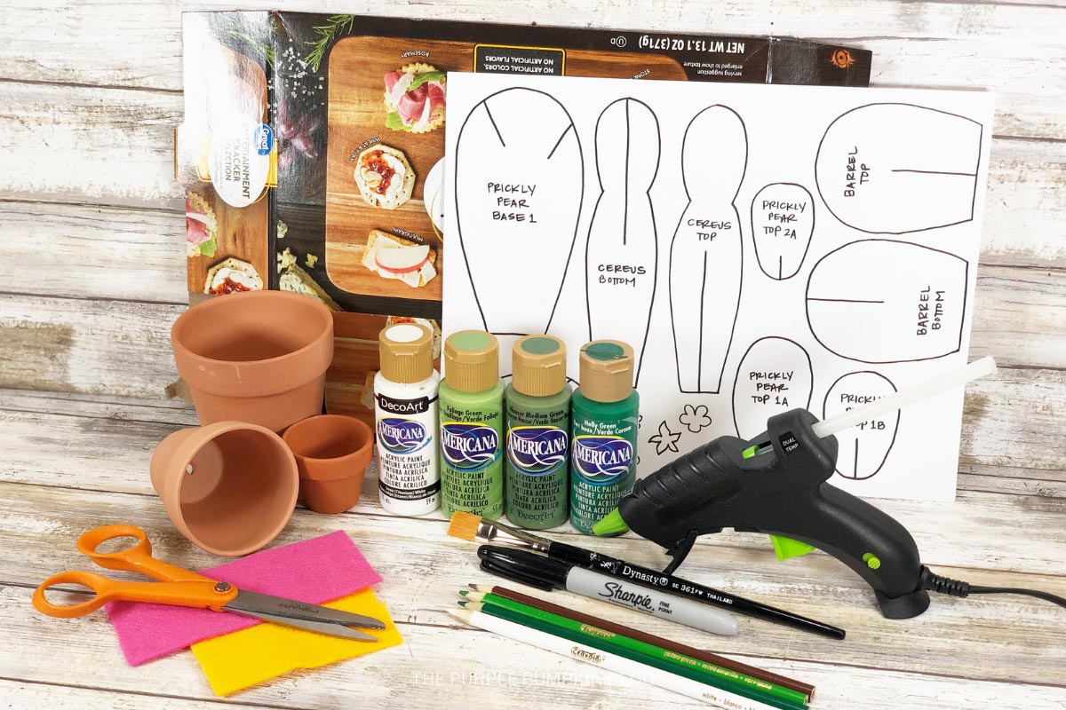 Cute Upcycled Cardboard Cactus Craft + Free Printable Template!