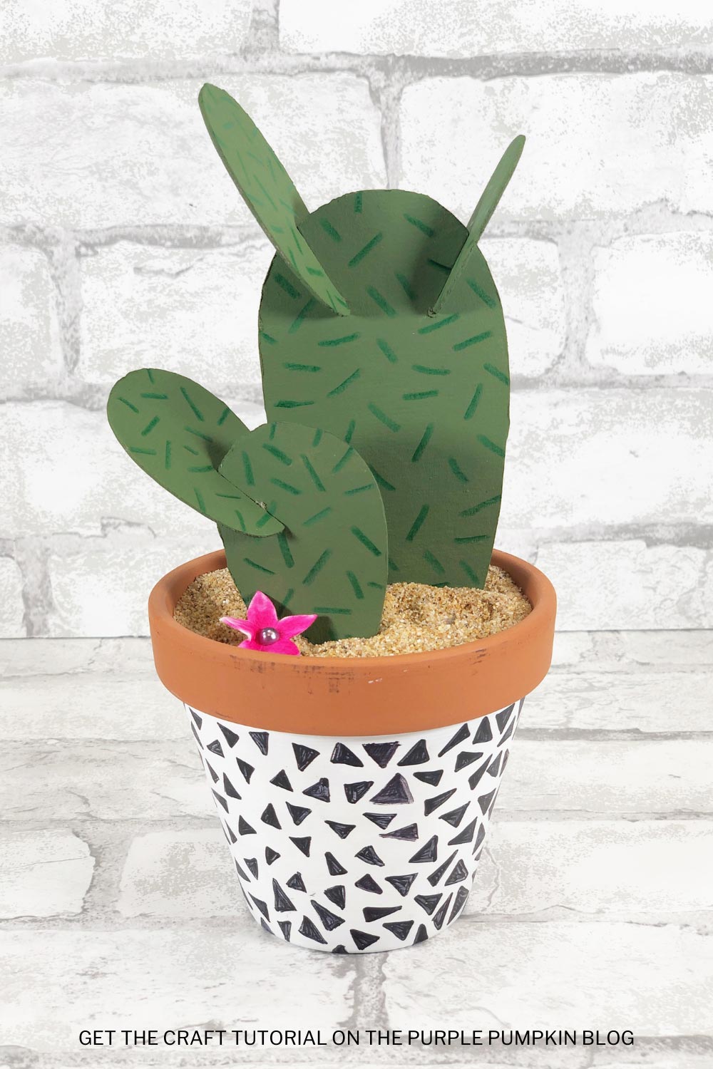 Cute Upcycled Cardboard Cactus Craft + Free Printable Template!