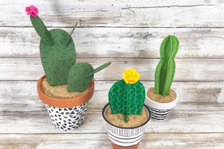 Cute Upcycled Cardboard Cactus Craft + Free Printable Template!