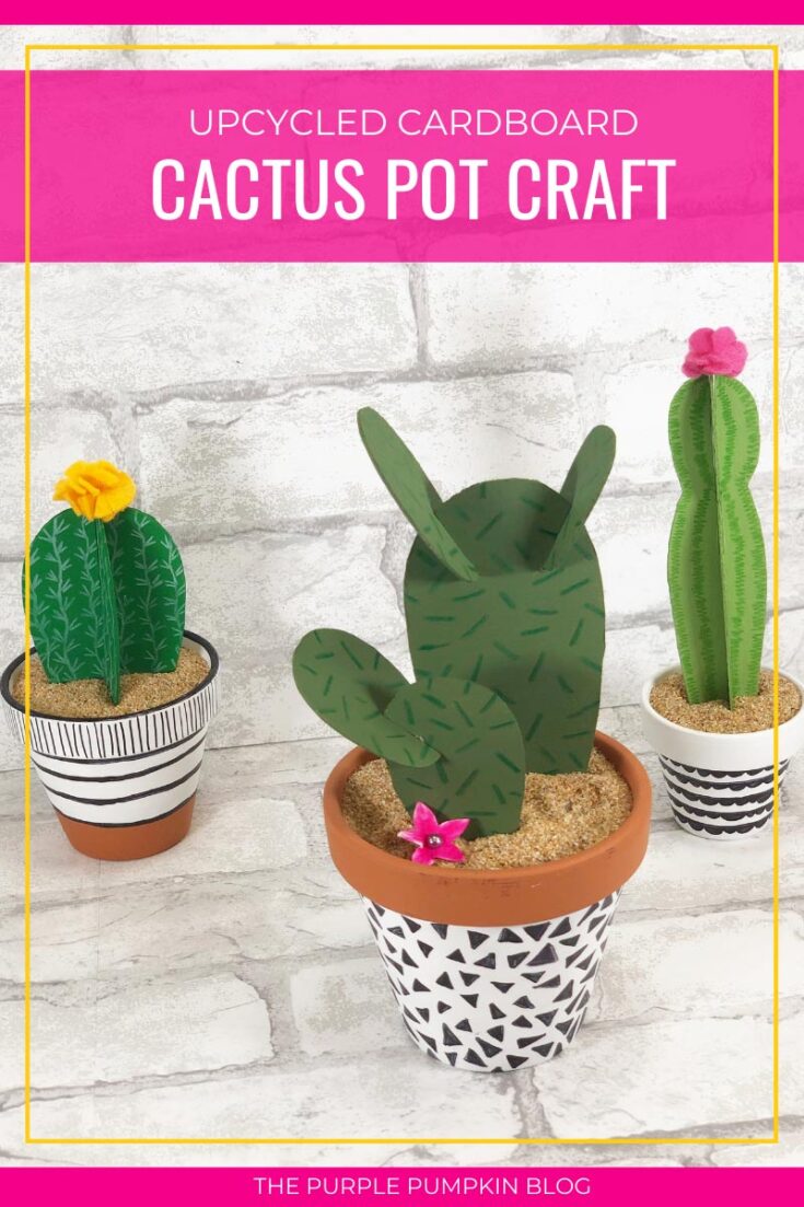 Cute Upcycled Cardboard Cactus Craft + Free Printable Template!
