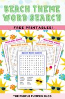 Free Printable Summer Beach Word Search! Fun Word Puzzle for Kids!