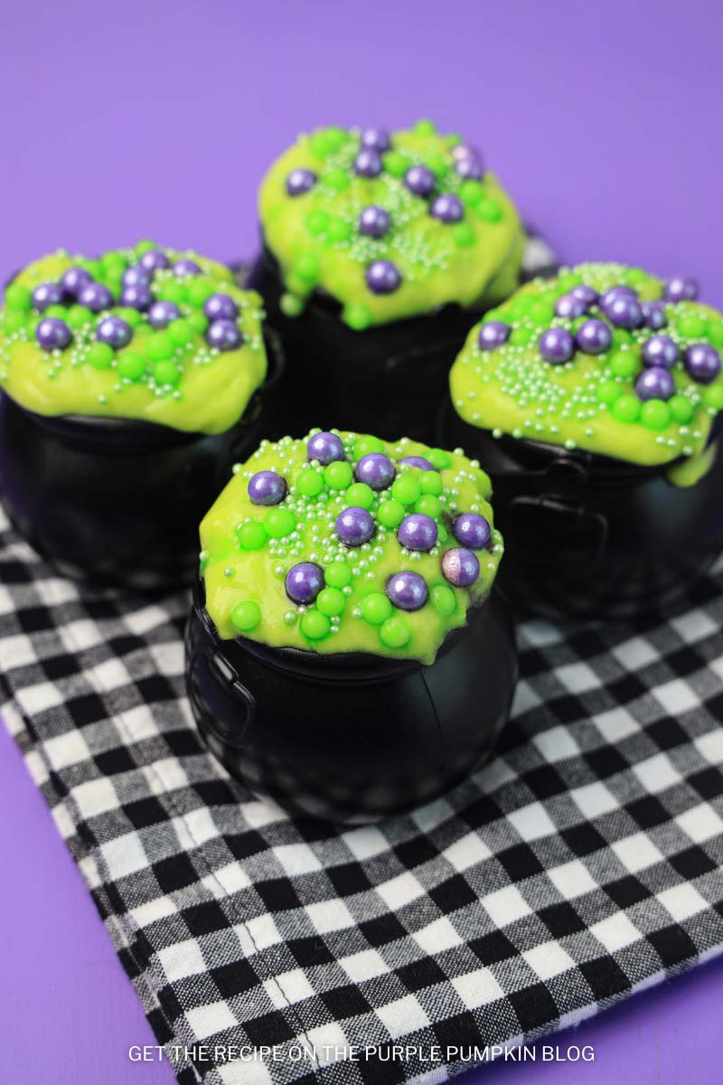Hocus Pocus Cauldron Pudding Cups for Halloween Movie Nights