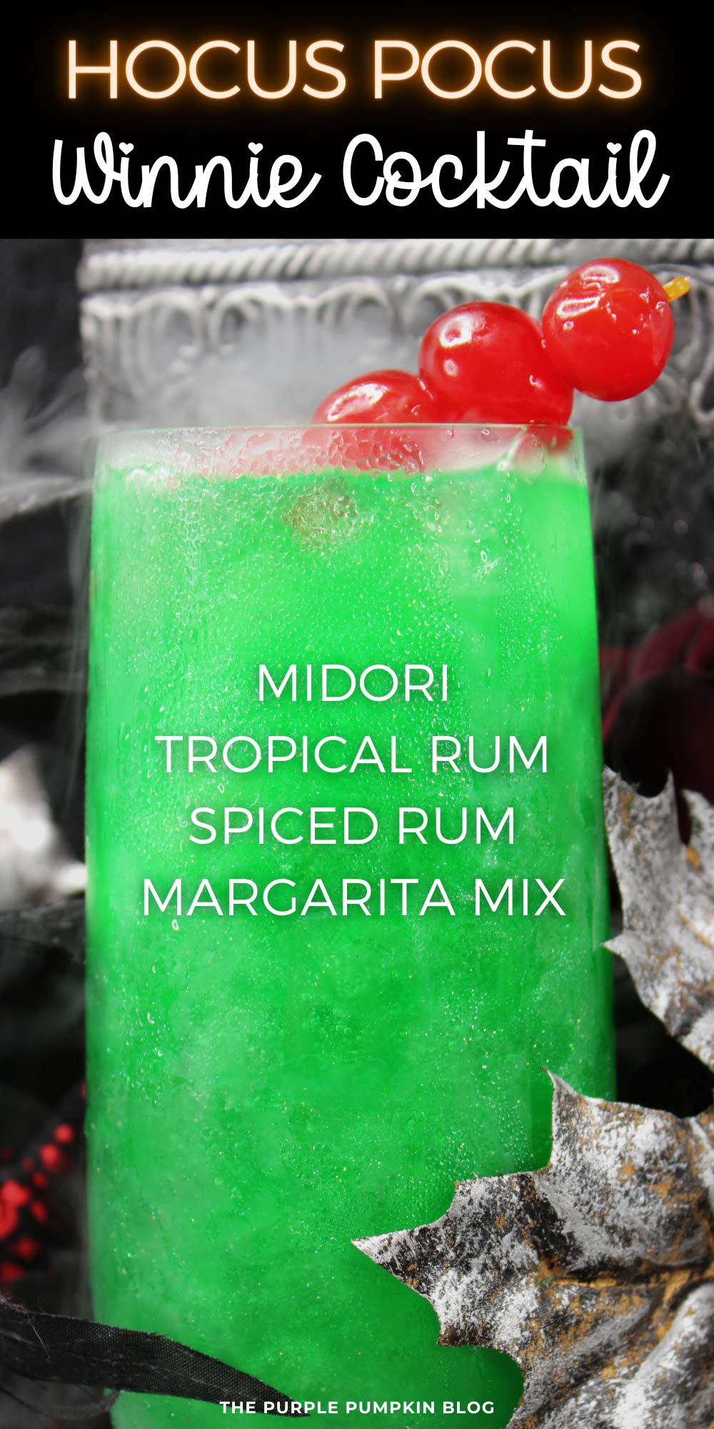 Hocus Pocus Winnie Sanderson Cocktail with Midori & Rum