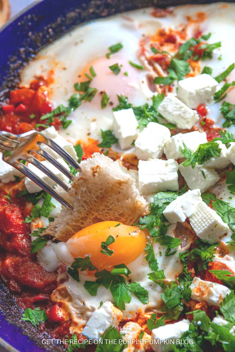 North African Shakshuka Recipe (Eggs in Spicy Tomato Sauce with Feta)