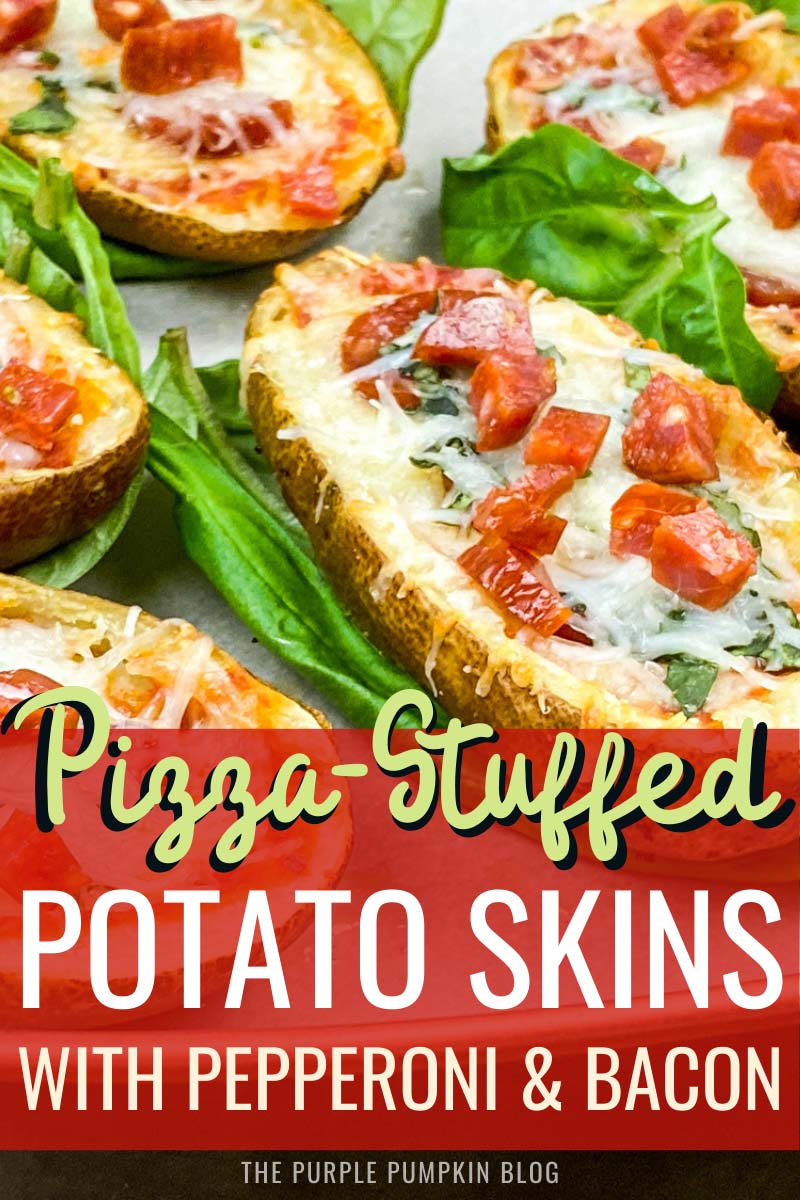 Pizza-Stuffed Baked Potato Skins with Pepperoni & Fresh Basil