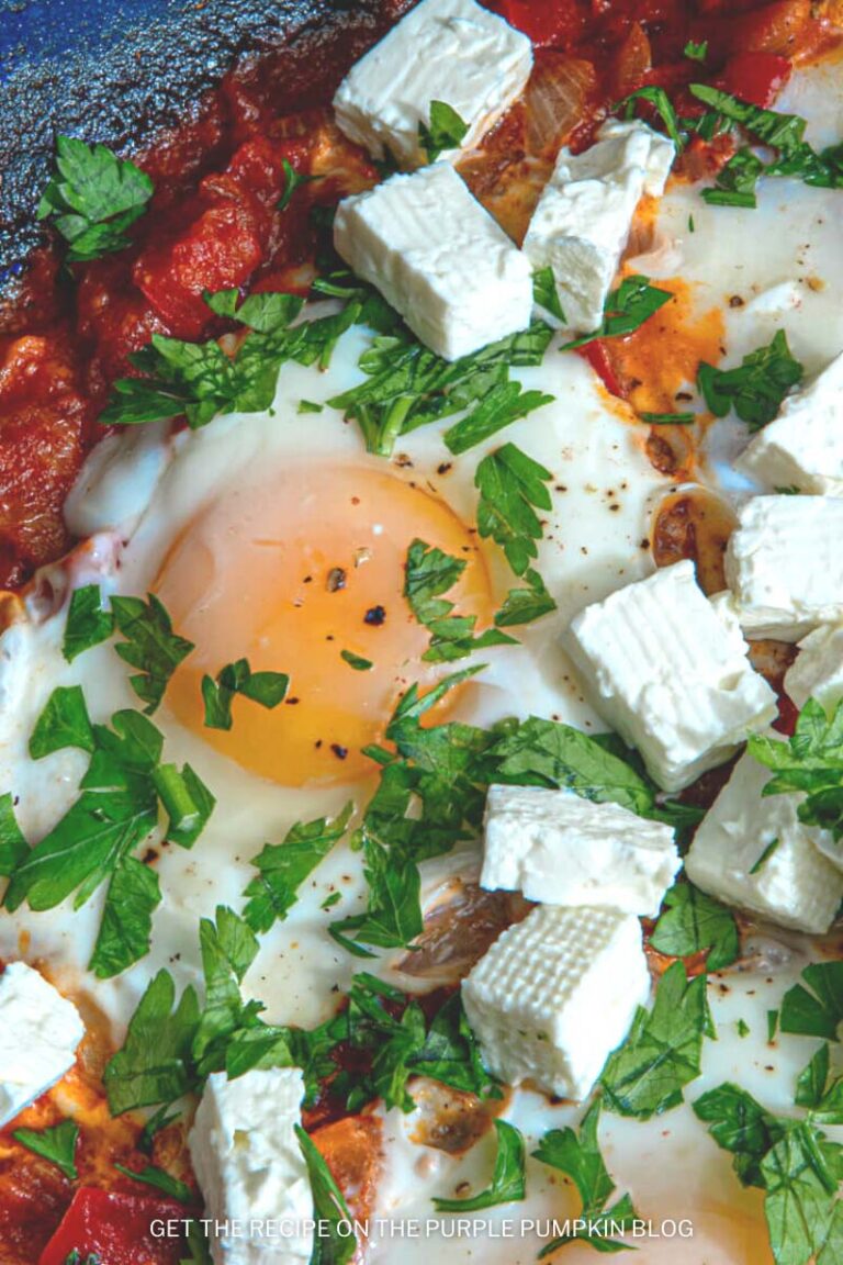North African Shakshuka Recipe (Eggs in Spicy Tomato Sauce with Feta)