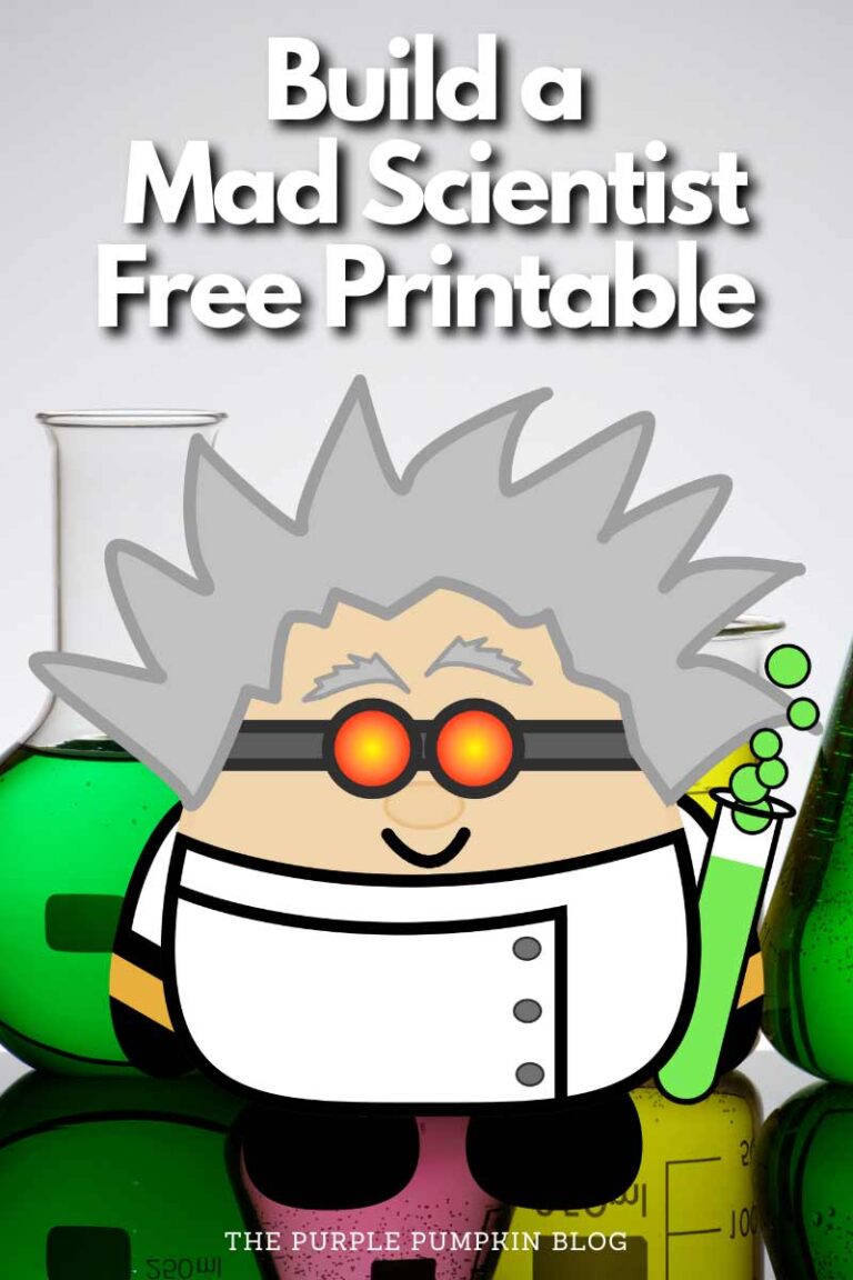Free Printable Build A Mad Scientist Craft Template for Halloween