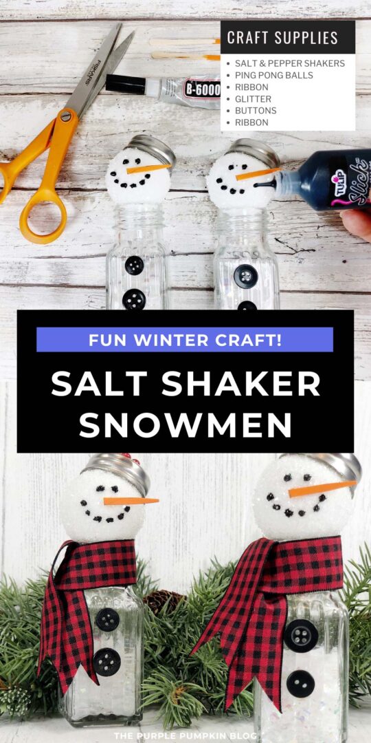 Salt & Pepper Shaker Snowmen Craft